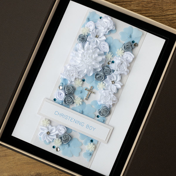 A5 Boxed Handmade Christening Card 'Christening Boy'