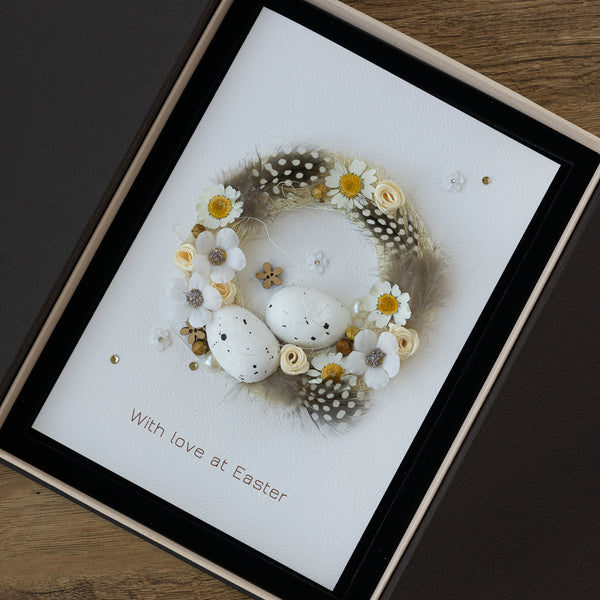 Personalised Boxed Handmade Easter Card 'Easter Wreath'