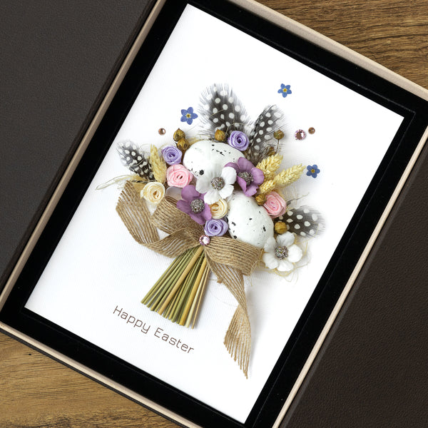 Personalised Boxed Handmade Easter Card 'Easter Wreath'